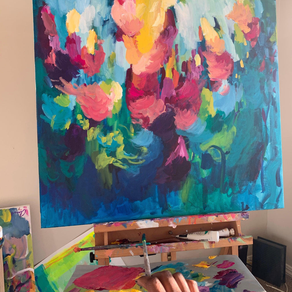 Through the Forest - 30x30” original Amira Rahim – Amira Rahim Fine Art